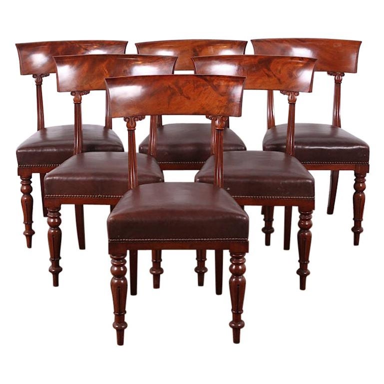 Set of Six English Regency Solid Mahogany Dining Chairs C.1825 at 1stDibs
