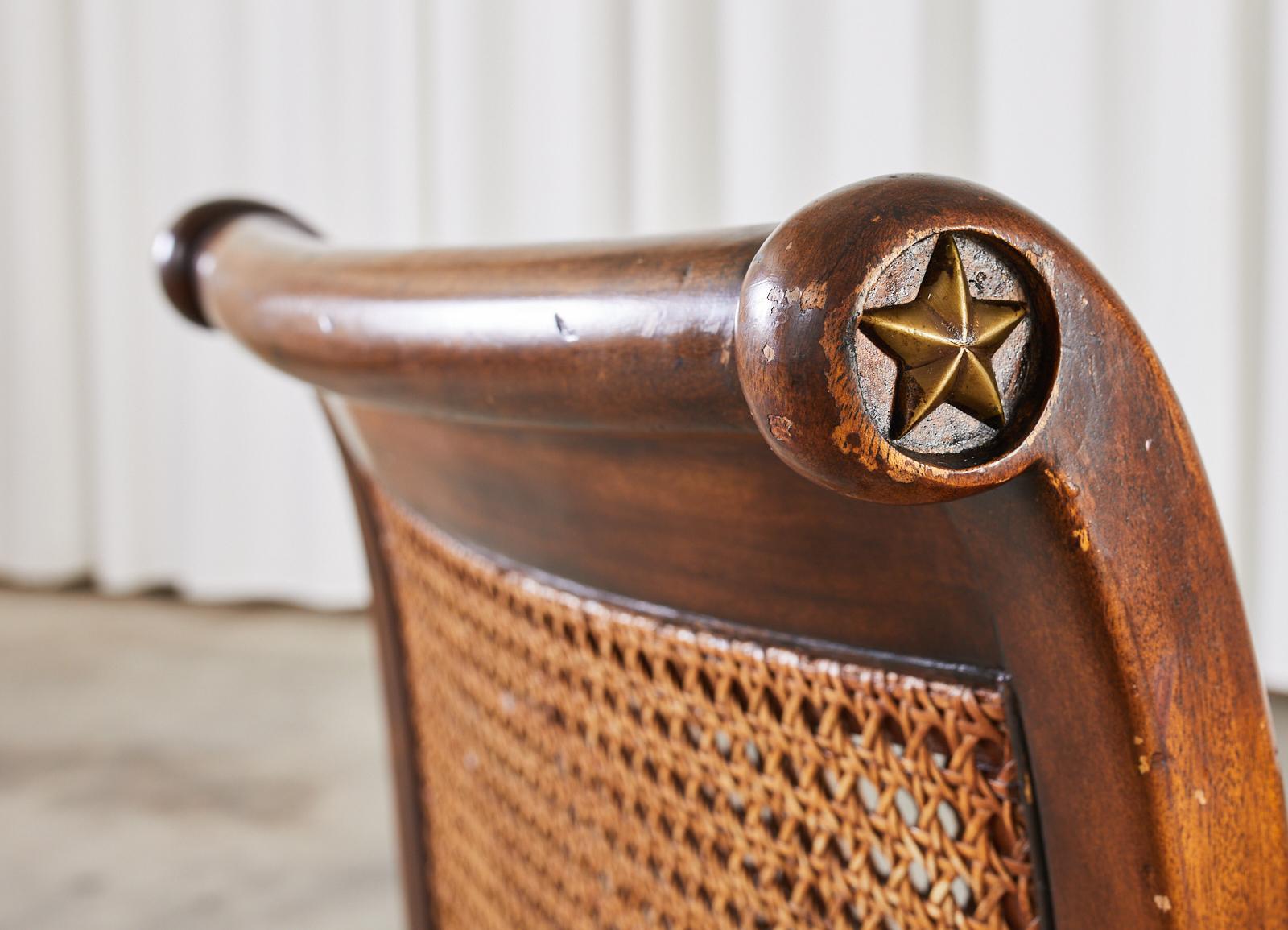 Set of Six English Regency Style Walnut Cane Dining Chairs at 1stDibs