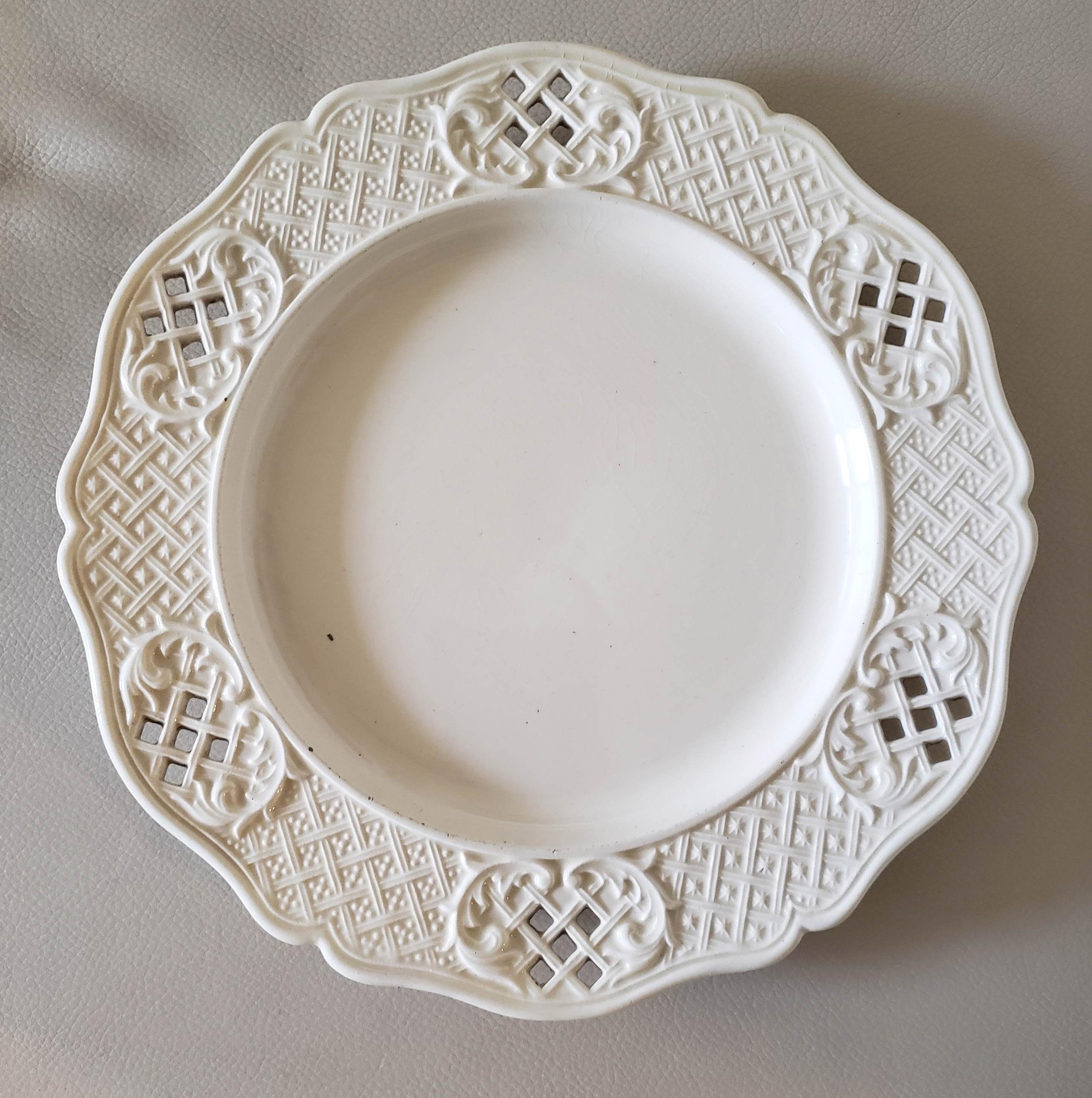 Set of Six European Creamware Openwork Dessert Plates, Possibly ...