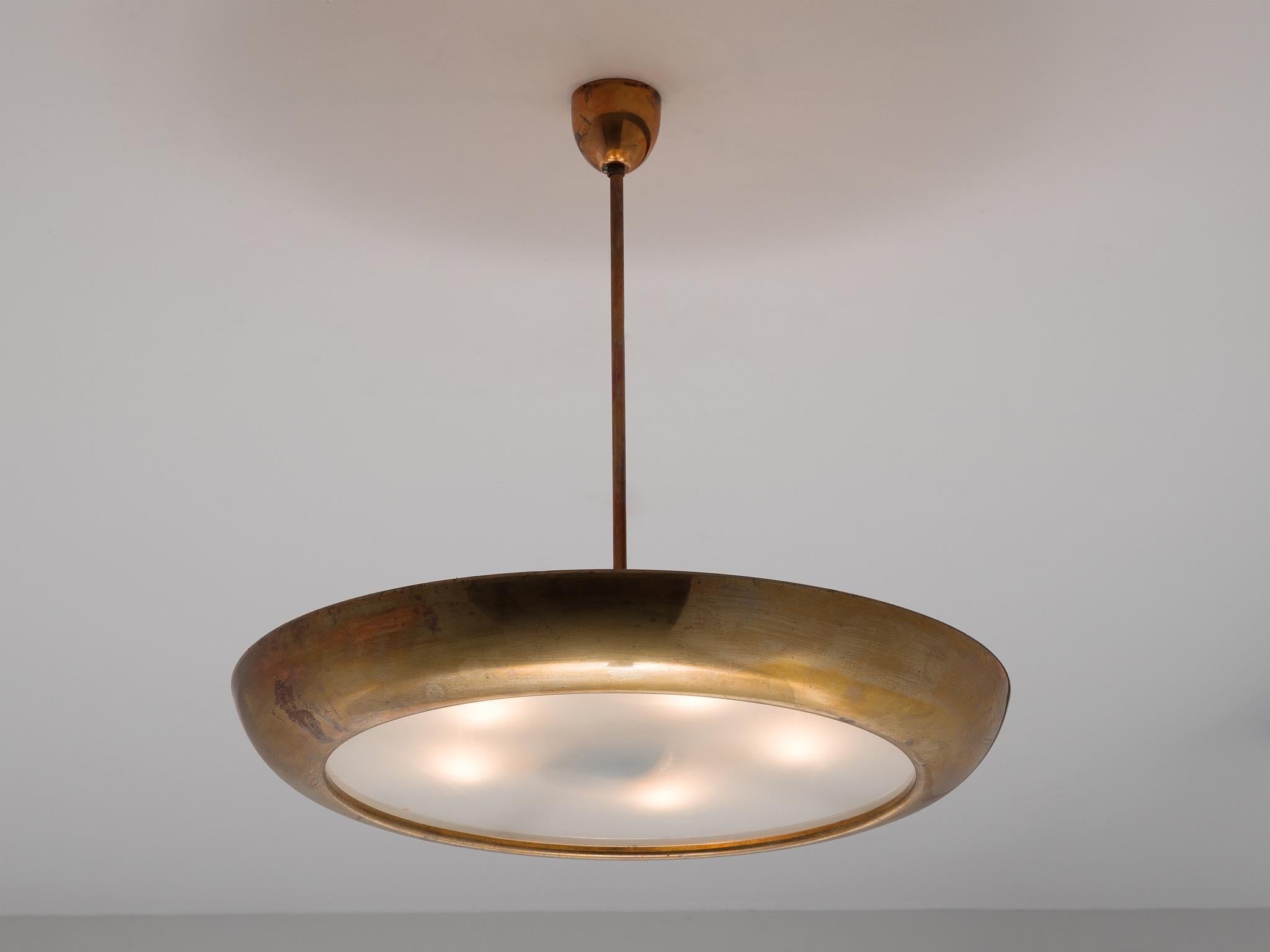 Set of Six Extra Large Brass Pendants For Sale at 1stDibs