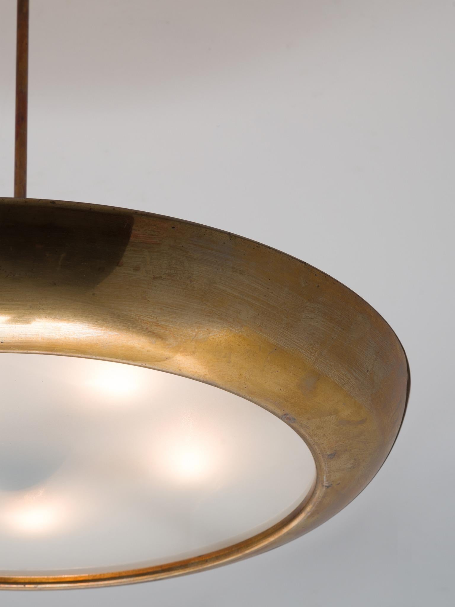 Set of Six Extra Large Brass Pendants For Sale at 1stDibs