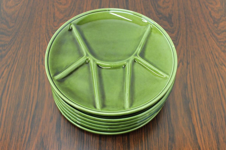 Set of Six Fondue Plates, Gien Pottery, France at 1stDibs