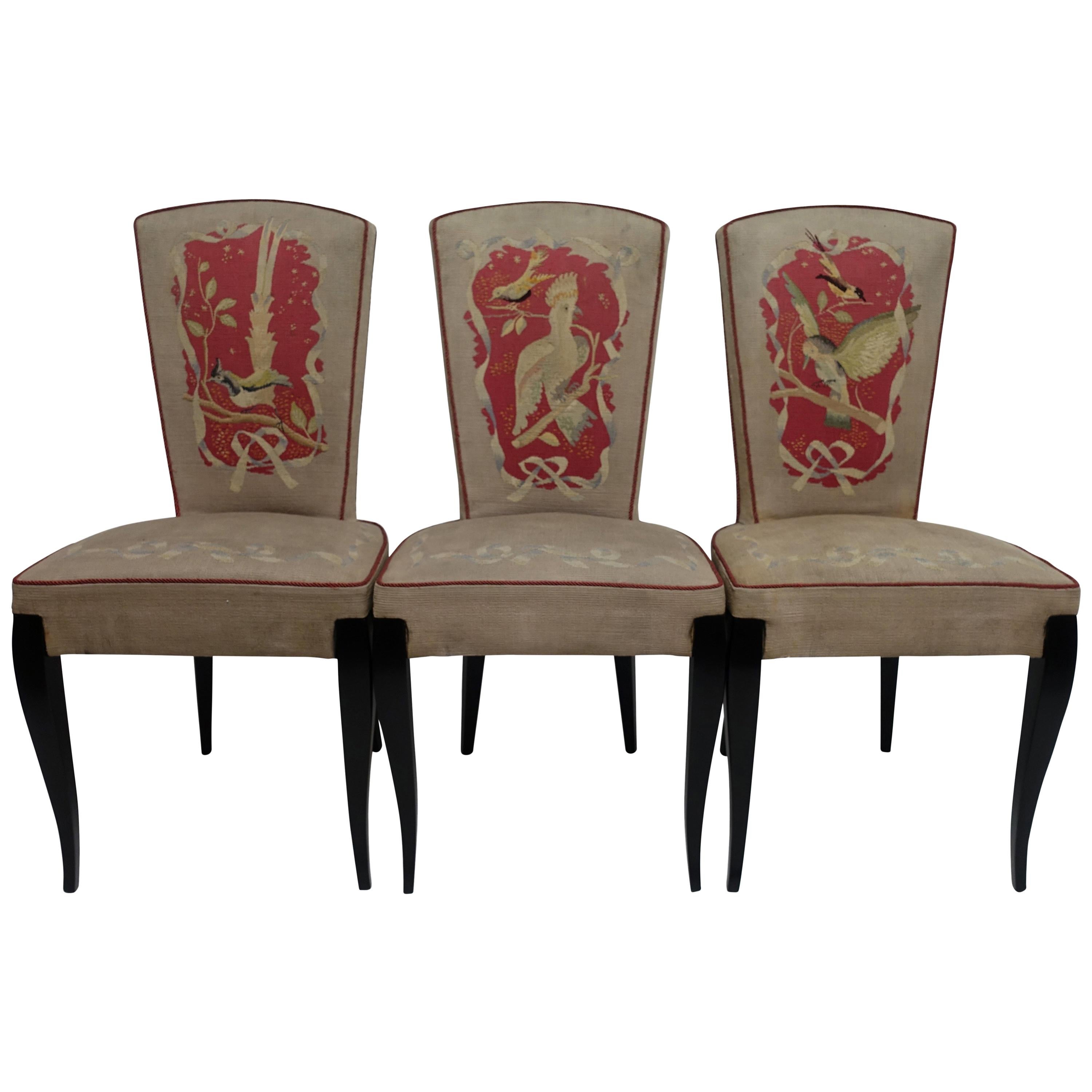 Set of 8 Fine French Art Deco Cherry Dining Chairs at 1stDibs