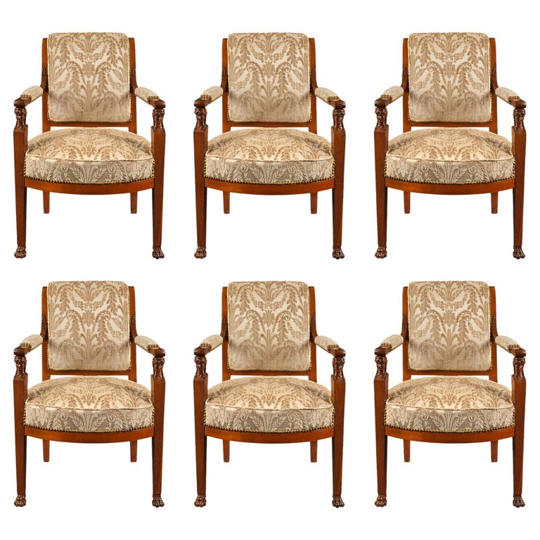 Set of Six French Early 19th Century Directoire Period Armchairs For ...