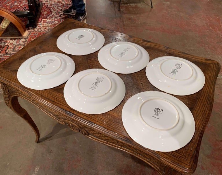 Set of Six French Hand Painted Ceramic Decorative Plates from Brittany ...