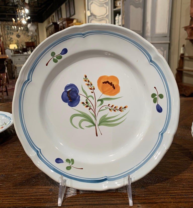 Set of Six French Hand Painted Ceramic Plates from Brittany at 1stDibs ...