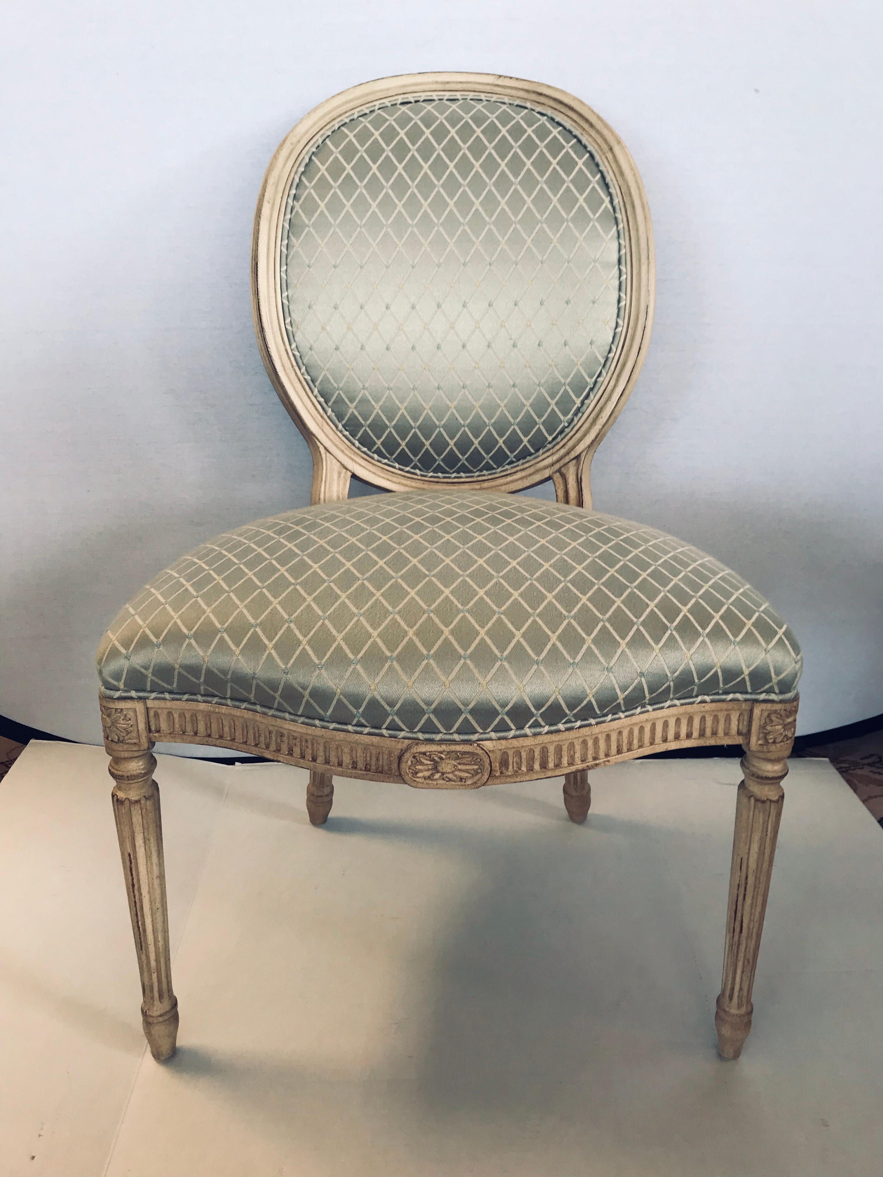 Set of Six French Louis XVI Oval Back Dining Chairs at 1stDibs | oval ...