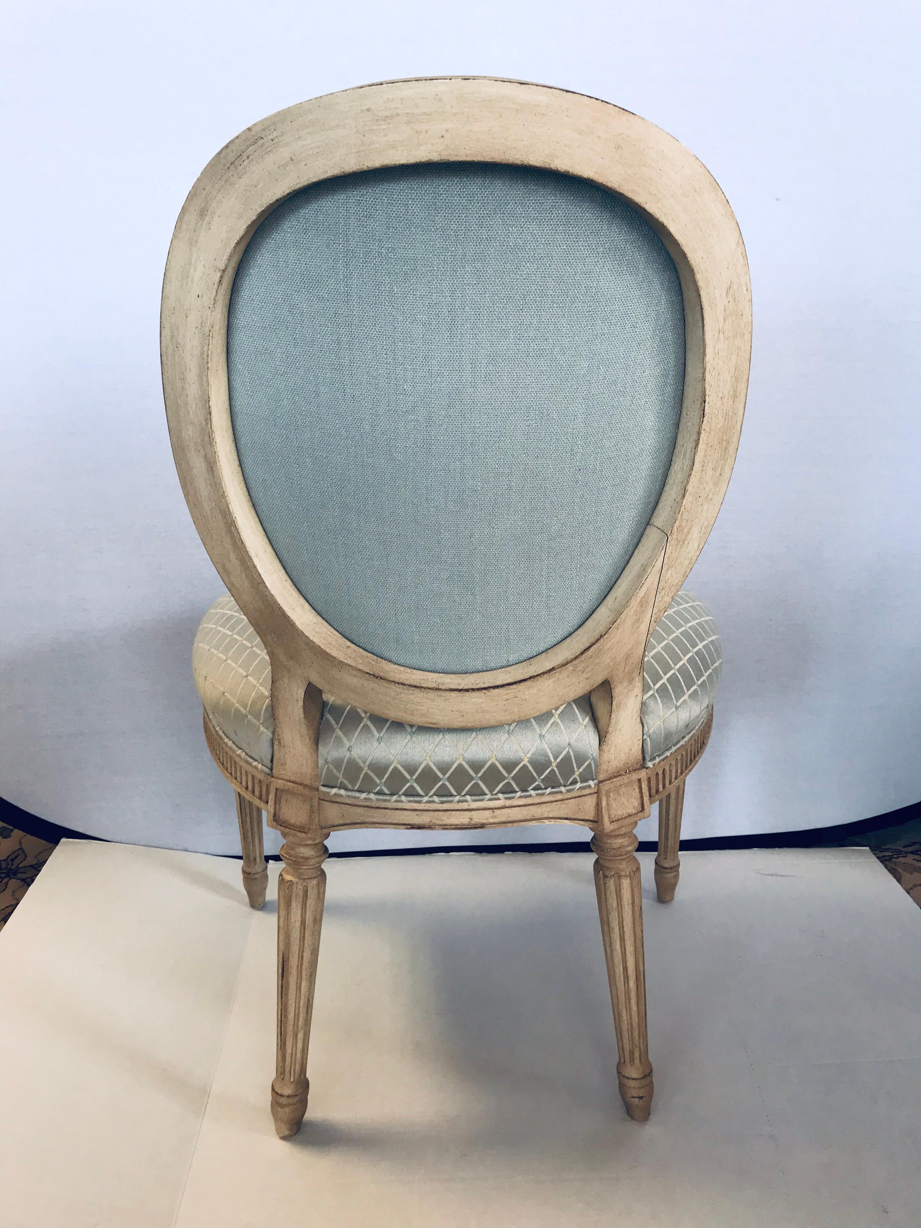 Set of Six French Louis XVI Oval Back Dining Chairs at 1stDibs | oval ...