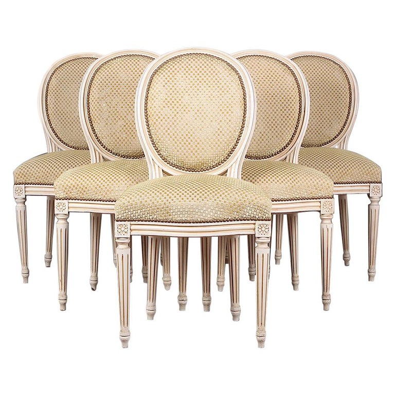 Set of Four French Louis XVI Style Cameo Back Chairs at 1stDibs | louis ...