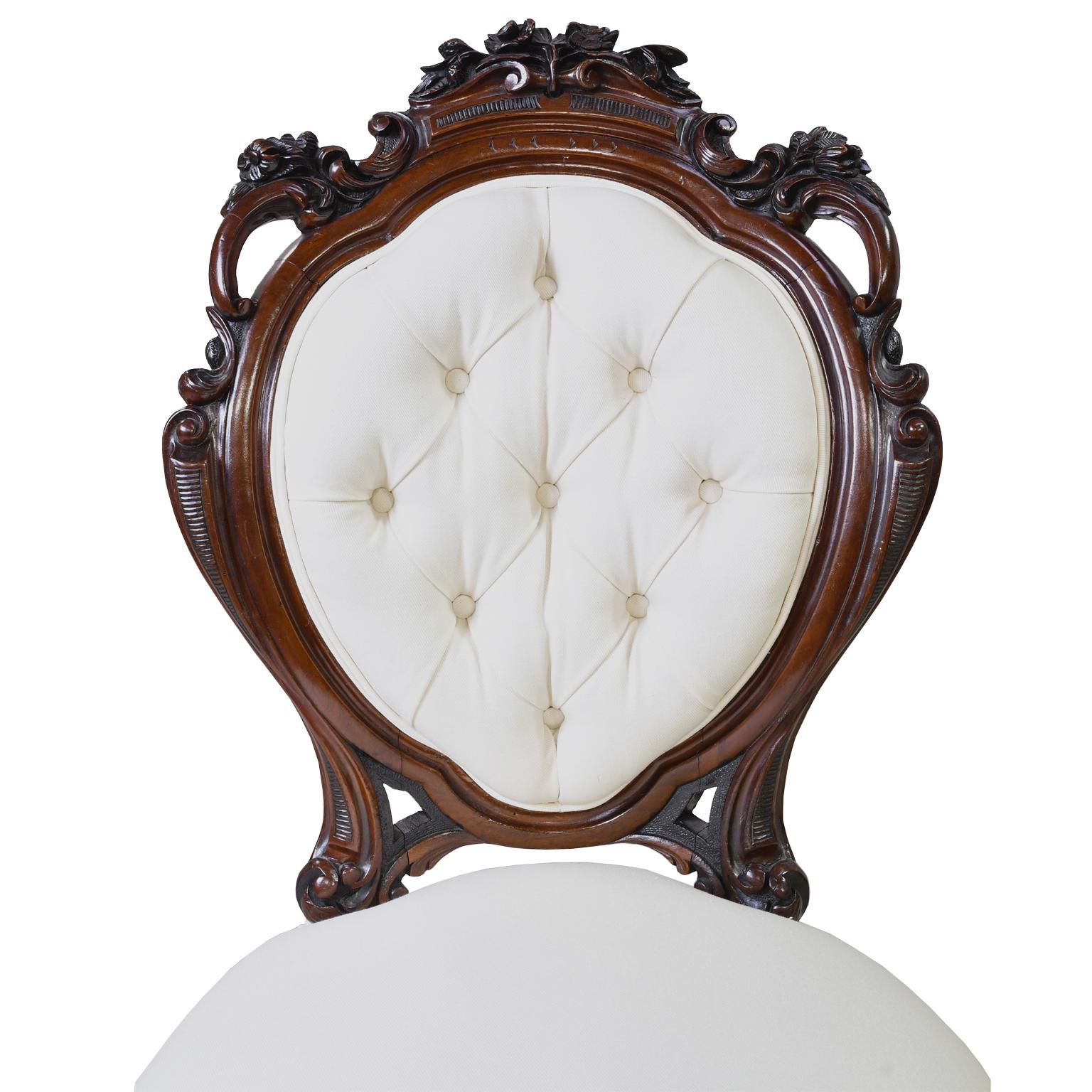 Set of 6 French Napoleon III Balloon-Back Dining Chairs with Upholstery ...