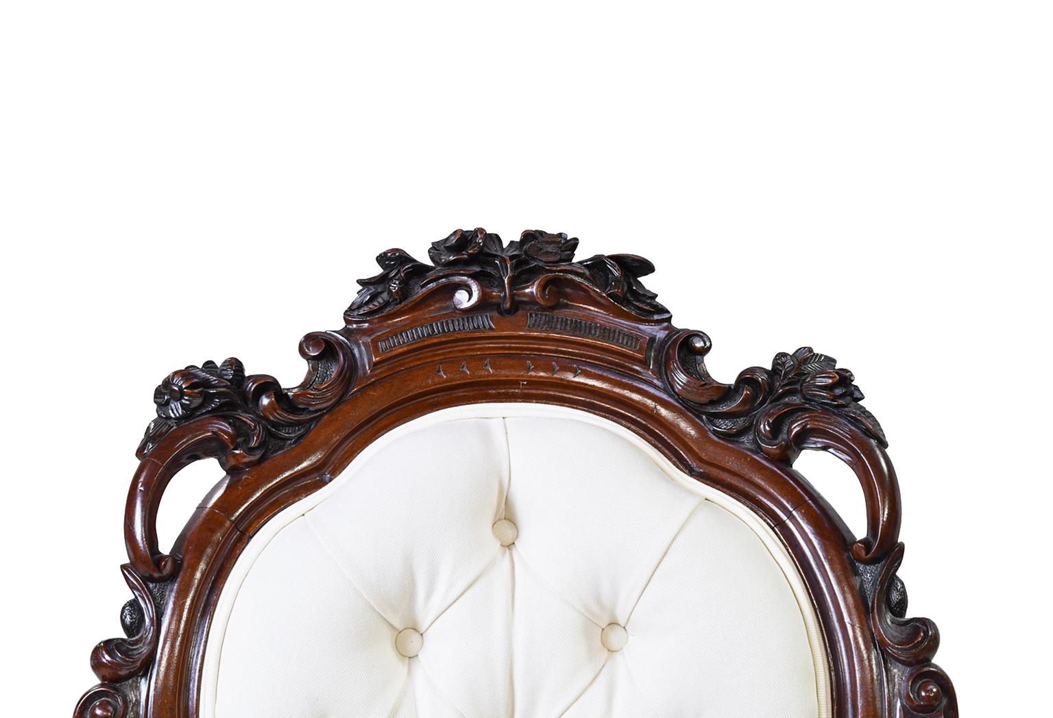 Set of 6 French Napoleon III Balloon-Back Dining Chairs with Upholstery ...