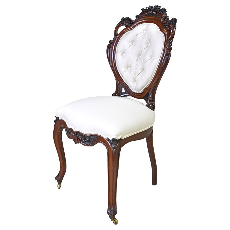 Set of 6 French Napoleon III Balloon-Back Dining Chairs with Upholstery ...