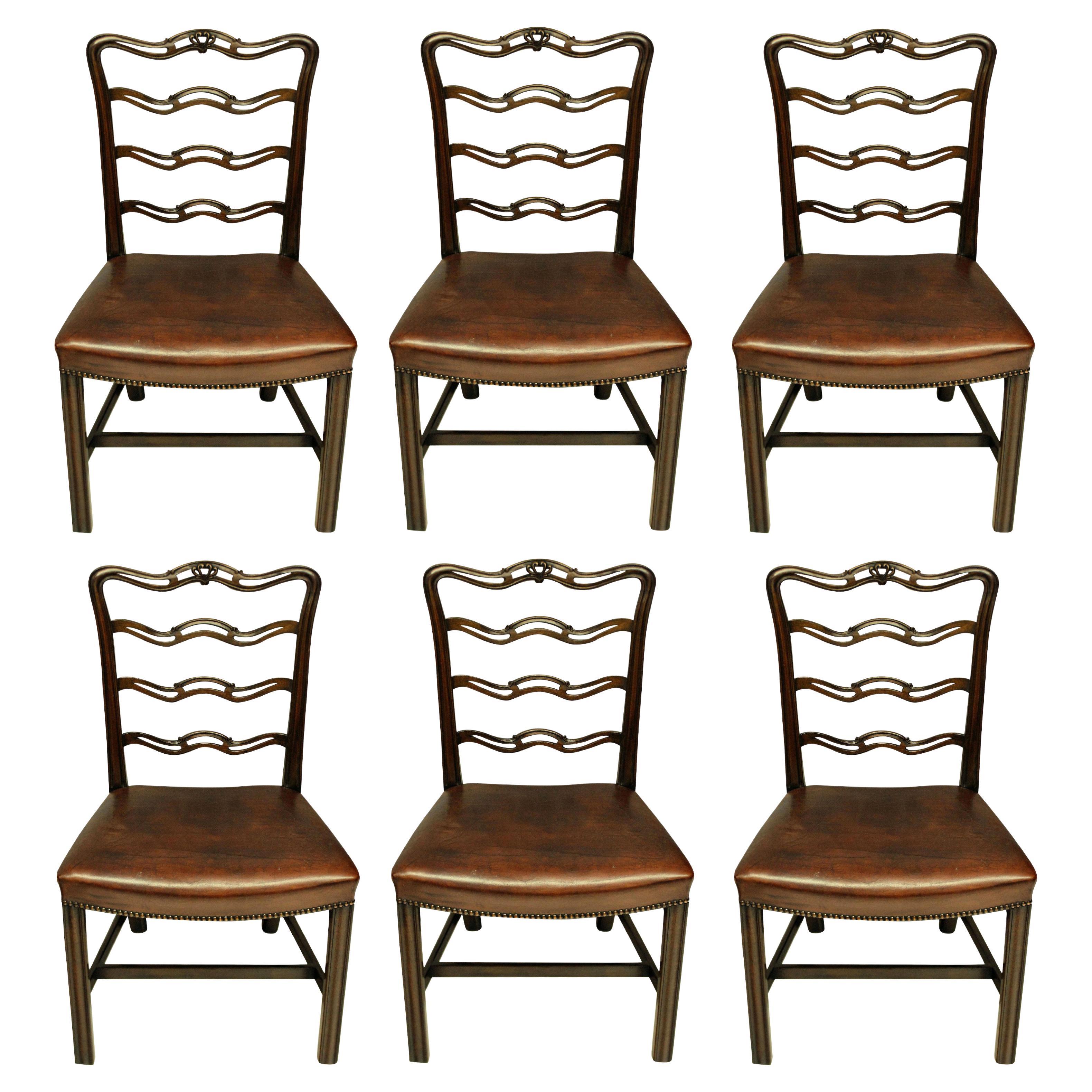Set of 12 George I Style High Back Dining Chairs Gill and Reigate ...