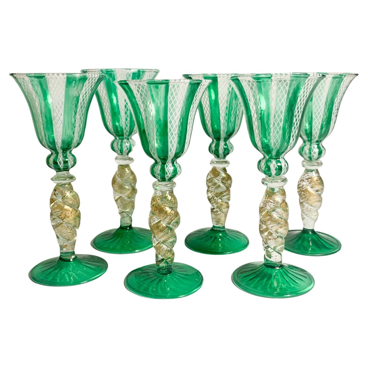 Murano Glass Green Gold - 462 For Sale on 1stDibs