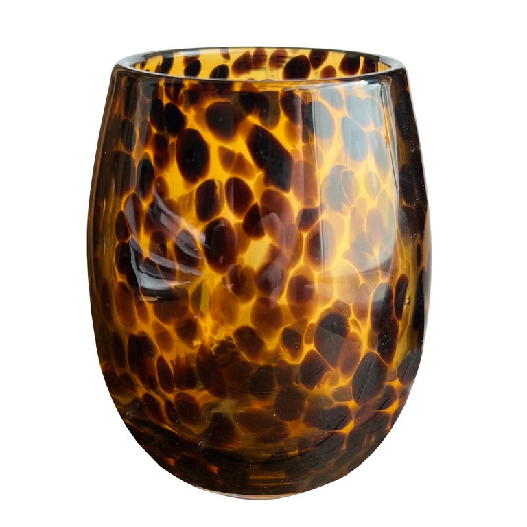 Set of Six Hand Blown Tortoise Glass Tumblers For Sale at 1stDibs