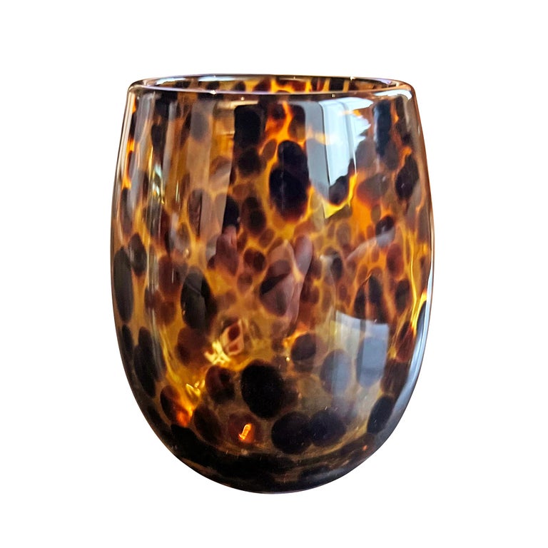 Set of Six Hand Blown Tortoise Glass Tumblers For Sale at 1stDibs