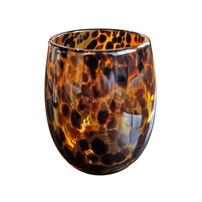 Set of Six Hand Blown Tortoise Glass Tumblers For Sale at 1stDibs