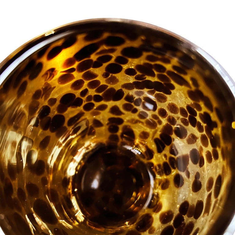 Set of Six Hand Blown Tortoise Glass Tumblers For Sale at 1stDibs