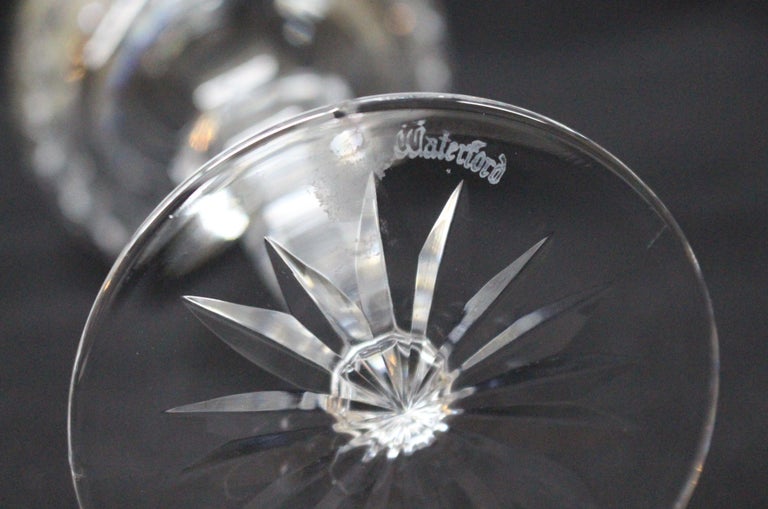 Set of Six Heavily Cut Waterford Knopped Stem Wine Glasses For Sale at ...