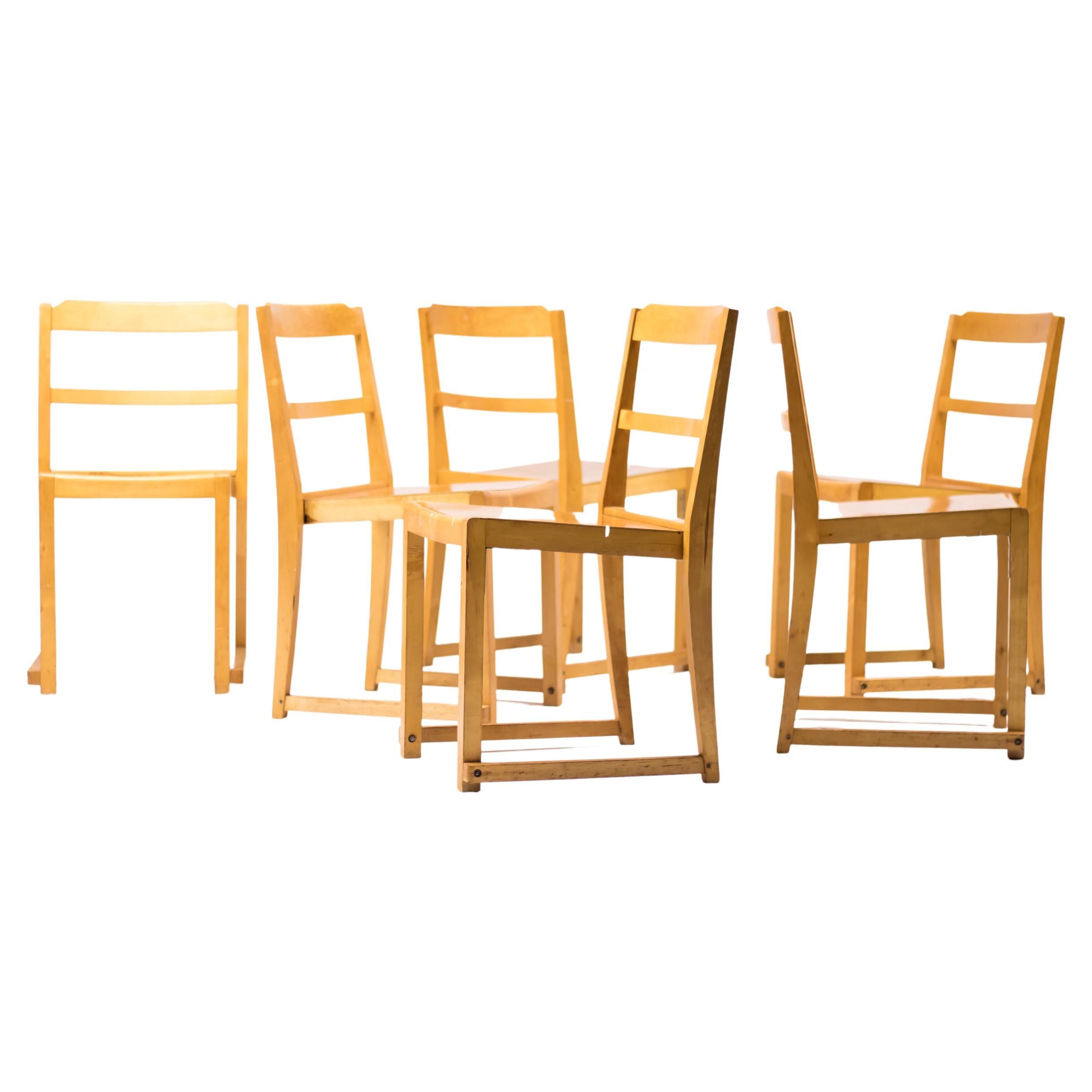 Sven Markelius Helsingborg Theater Birch Dining Chairs at 1stDibs