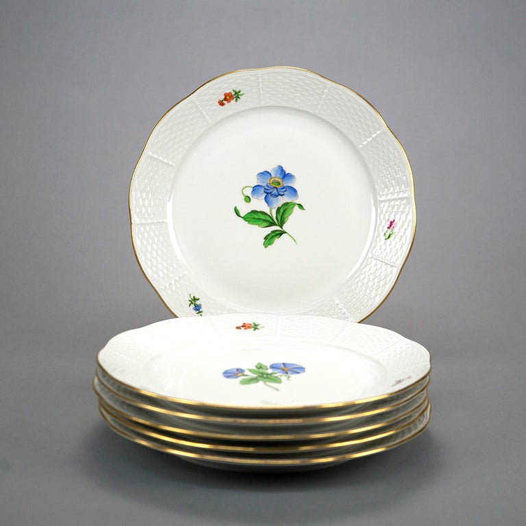 Set of Six Herend Porcelain China Dinner Plates 20th C. at 1stDibs
