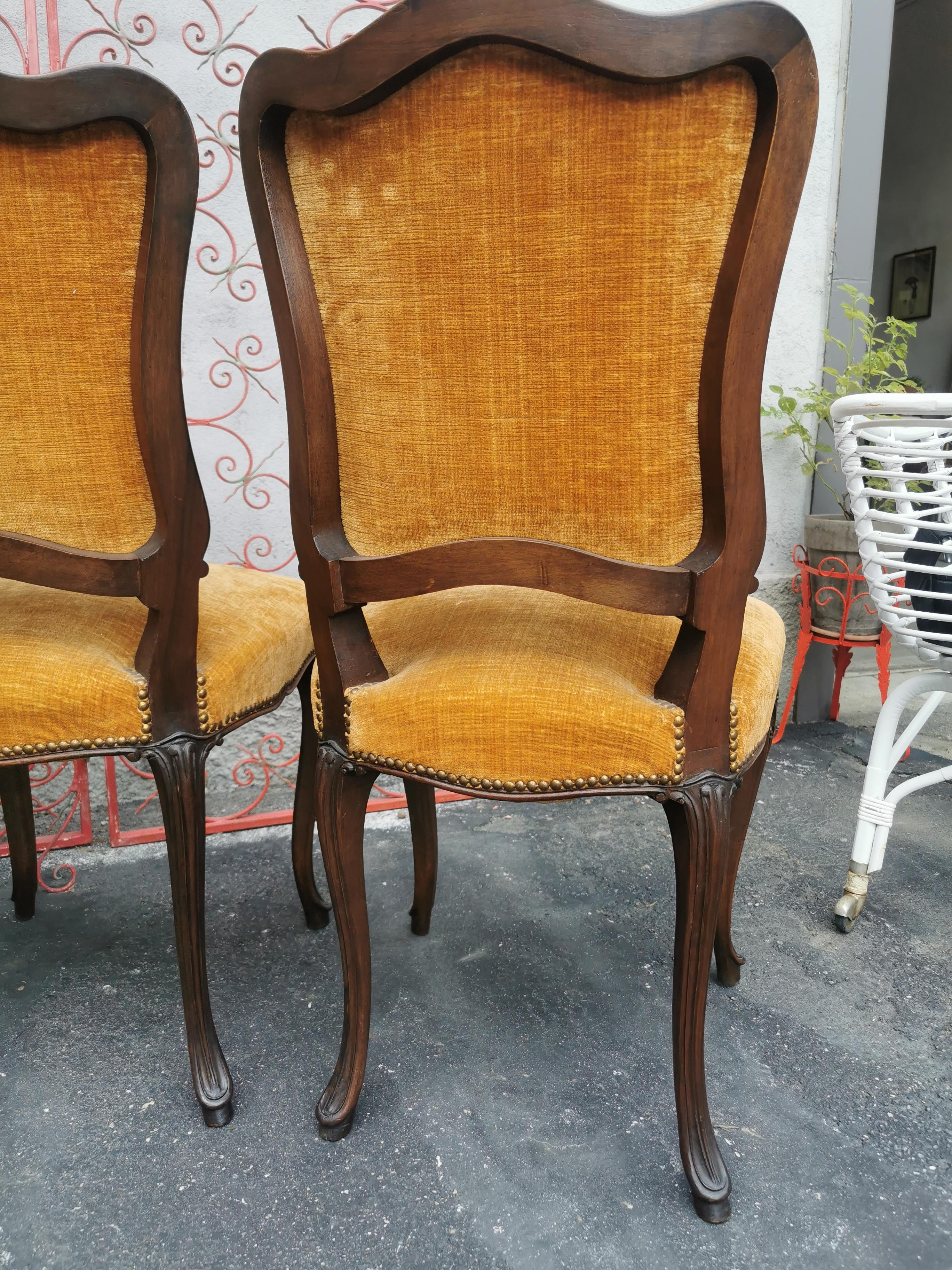 Italian Vintage Side Chairs set 6 For Sale at 1stDibs