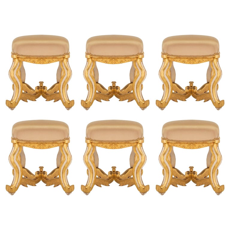 Set of Six Italian Late 18th-Early 19th Century Tuscan Stools For Sale ...