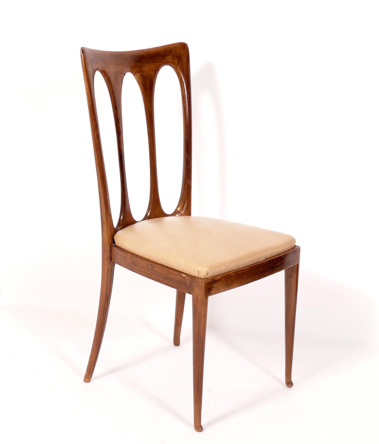 Set of Six Italian Midcentury Dining Chairs For Sale at 1stDibs