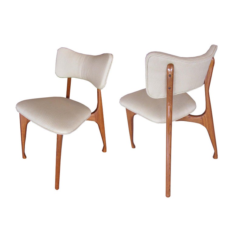 Set of Six Italian Modern Dining Chairs, Guiseppe Scapinelli at 1stDibs