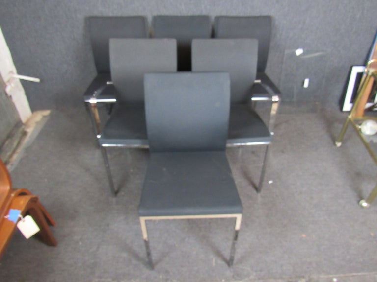 Set of Six Italian Upholstered Dining Chairs For Sale at 1stDibs