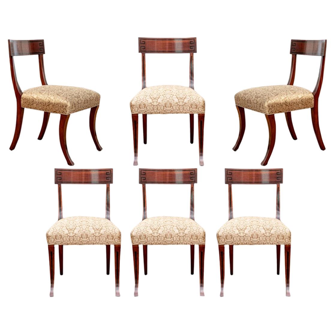 Set of Six Klismos Style Mahogany Chairs from Jasper by Michael Smith ...