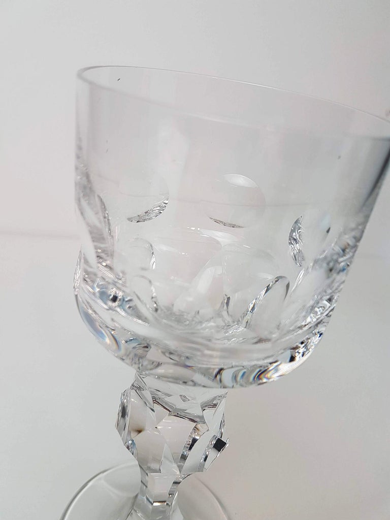 Set of Six Large High-End Crystal Goblets by Moser Glassworks For Sale ...