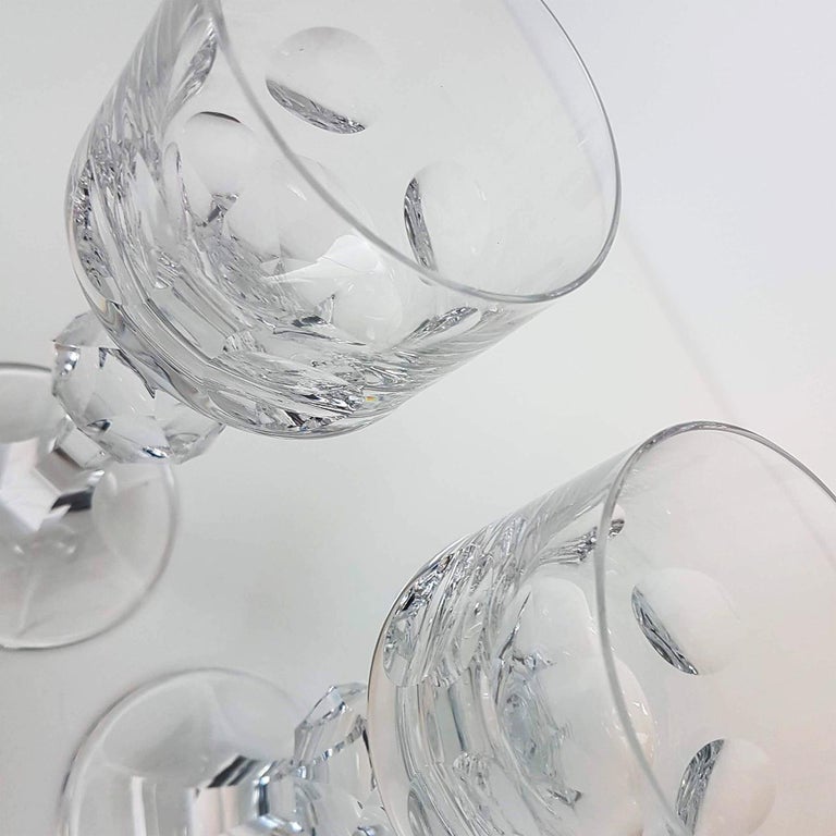 Set of Six Large High-End Crystal Goblets by Moser Glassworks For Sale ...