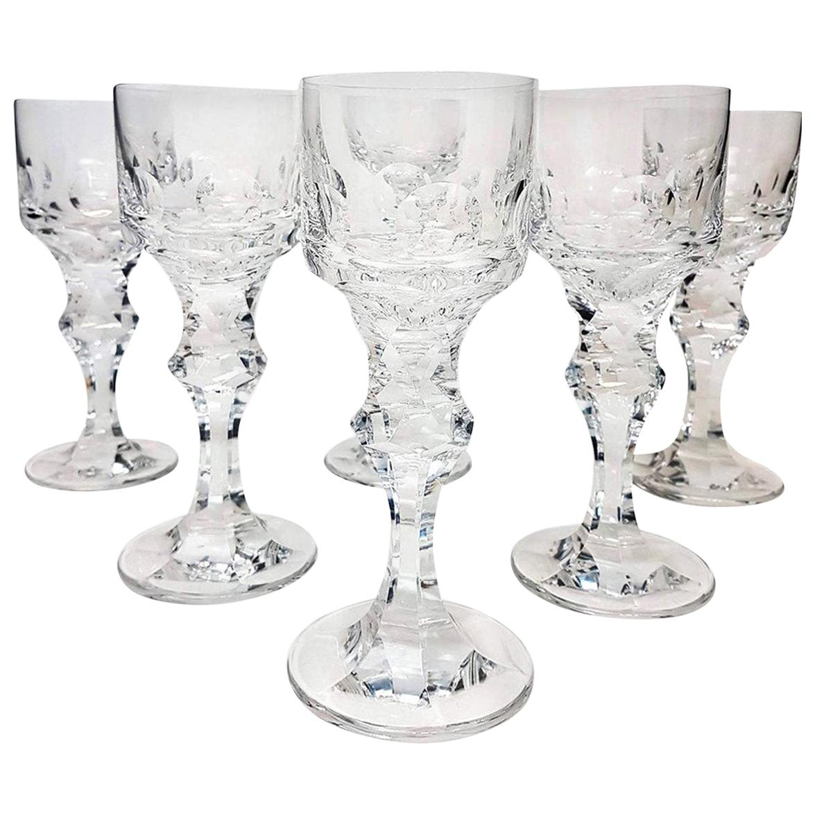 Set of Six Large High-End Crystal Goblets by Moser Glassworks For Sale ...