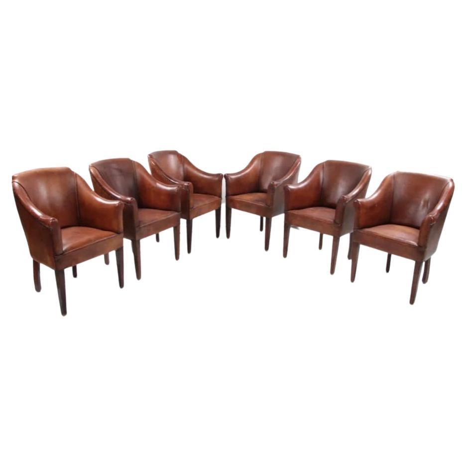 Set of Six Leather Dining Chairs by Christian Liaigre at 1stDibs ...