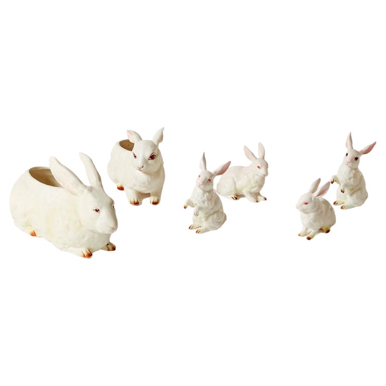 Set of Six Lefton Hand Painted Porcelain Bunnies Made in Japan in, 1960 ...