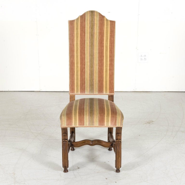 Set of Six Louis XIV Style Carved Walnut High Back Dining Side Chairs ...