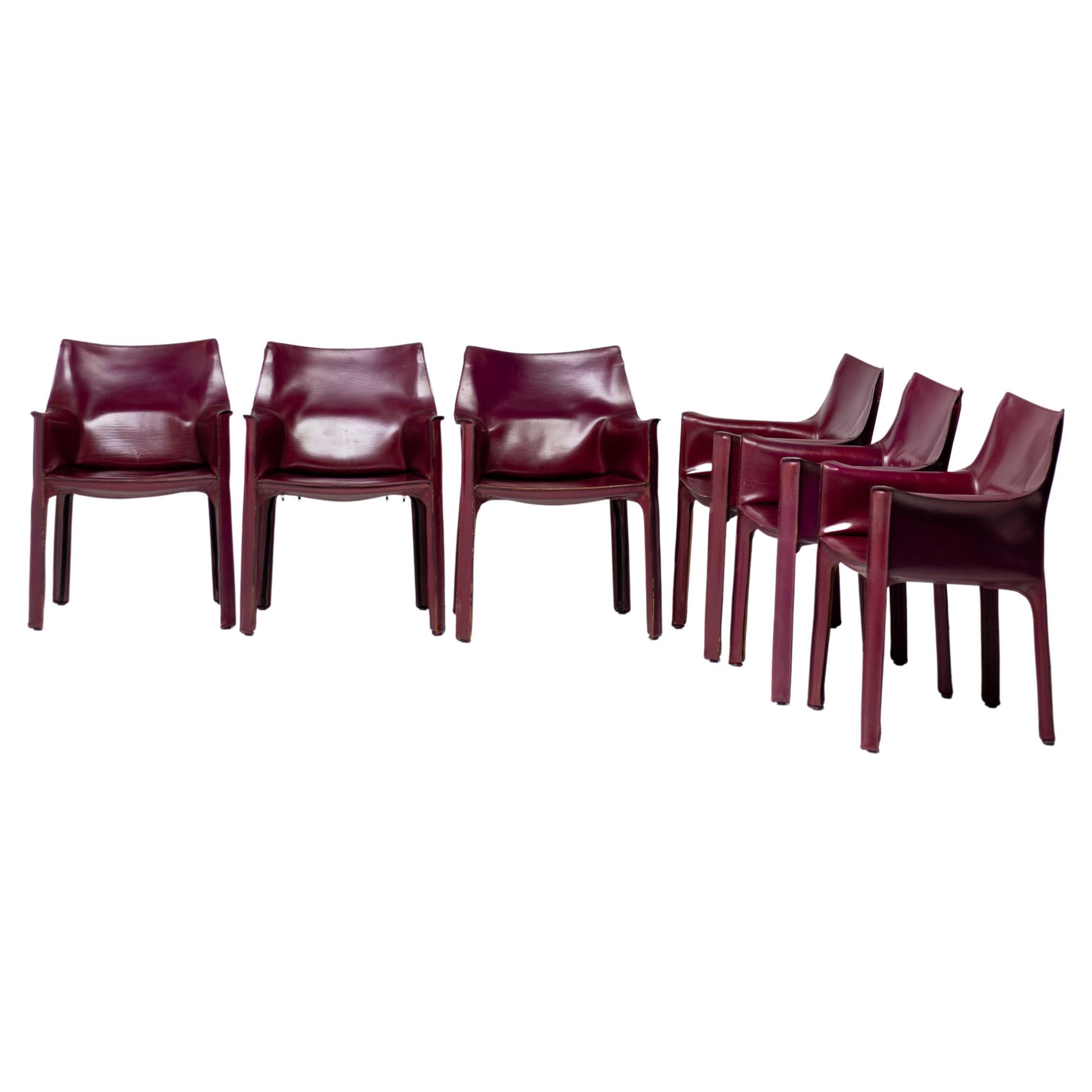Set of Eight Leather Cab Chairs by Mario Bellini at 1stDibs