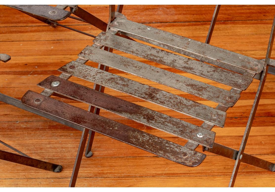 Set of Six Metal Folding Garden Chairs For Sale at 1stDibs