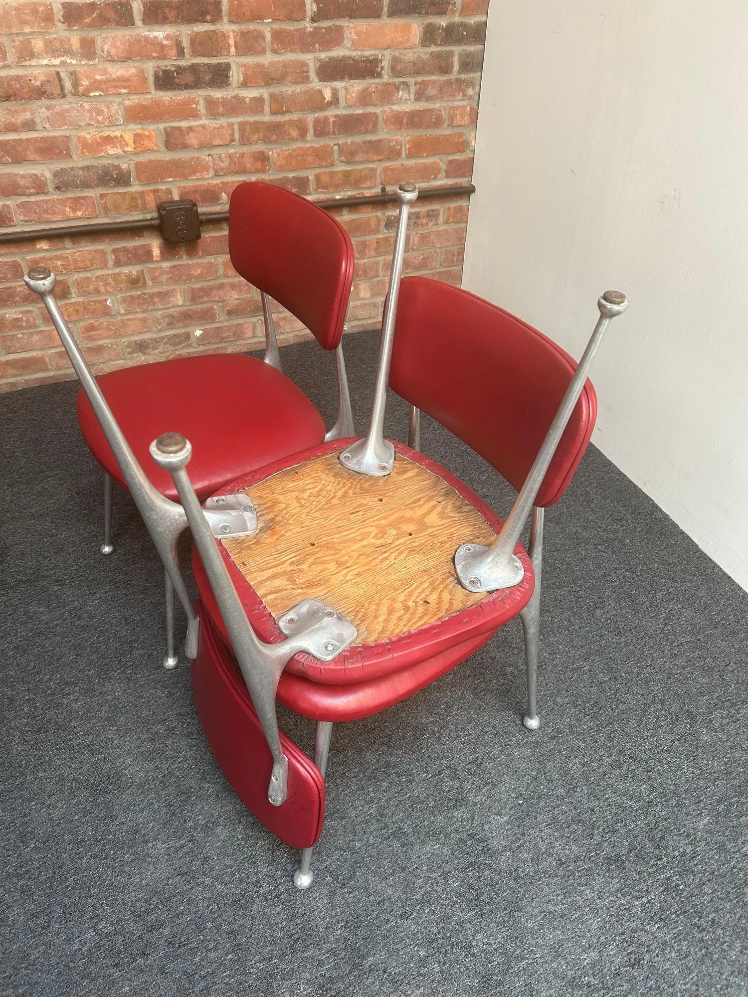 Set of Six Mid-Century Aluminum "Gazelle" Dining Chairs by Shelby ...