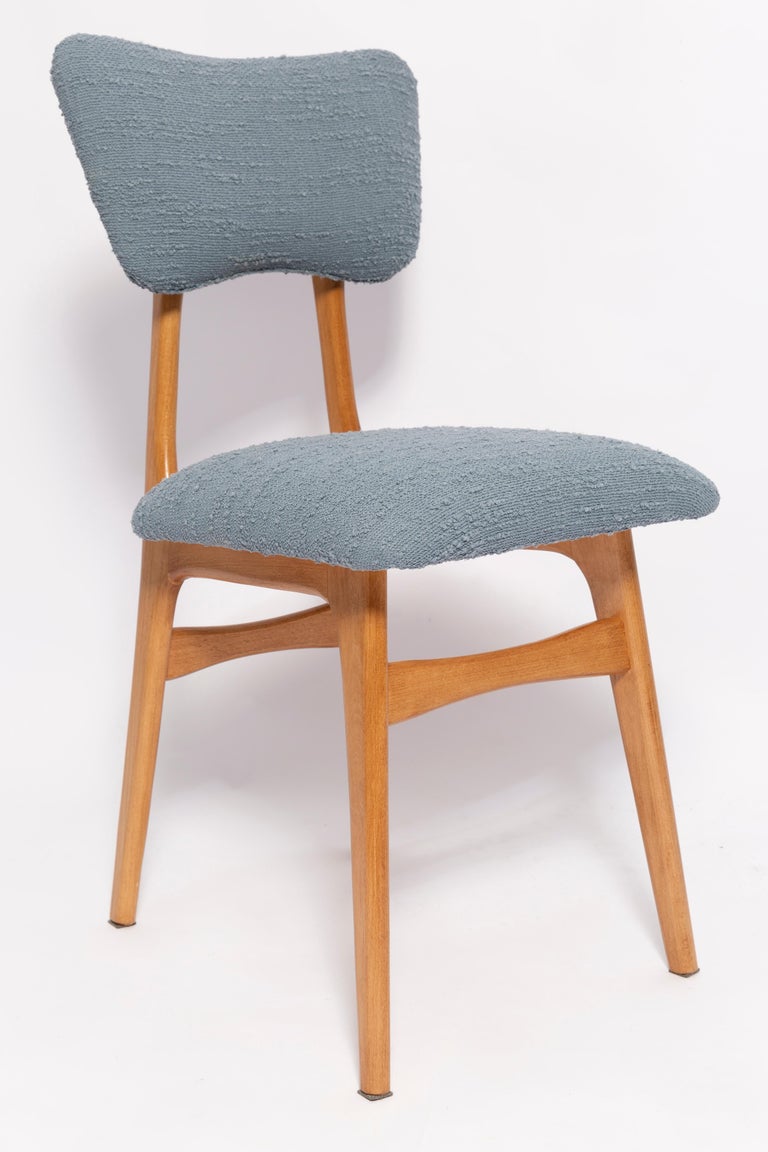 Set of Six Mid Century Butterfly Dining Chairs, Gray Boucle, Europe ...