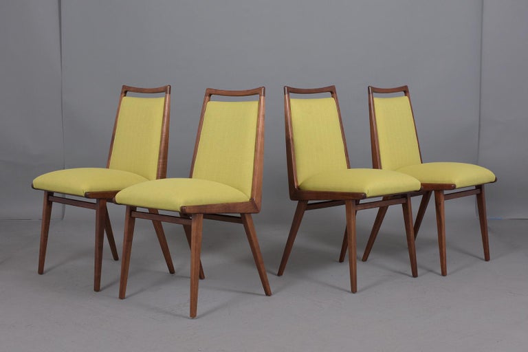 Set of Mid-Century Yellow Dining Chairs For Sale at 1stDibs