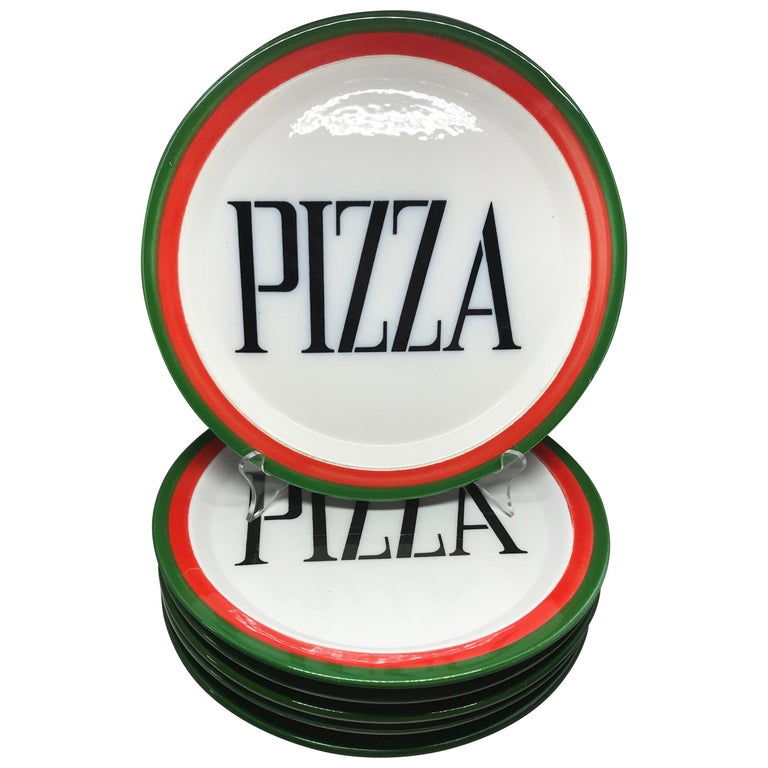 Set of Six Midcentury Italian Pizza Plates at 1stDibs