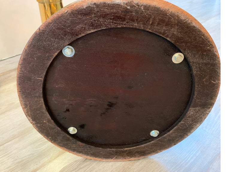 Set of Six Midcentury Solid Mahogany and Brass Nautical Bar Stools For ...