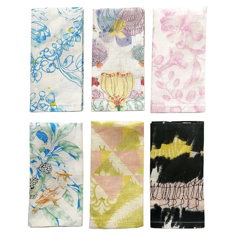 Set of Six Mixed Linen Voile Napkins "Francesca Colombo's" Best of ...