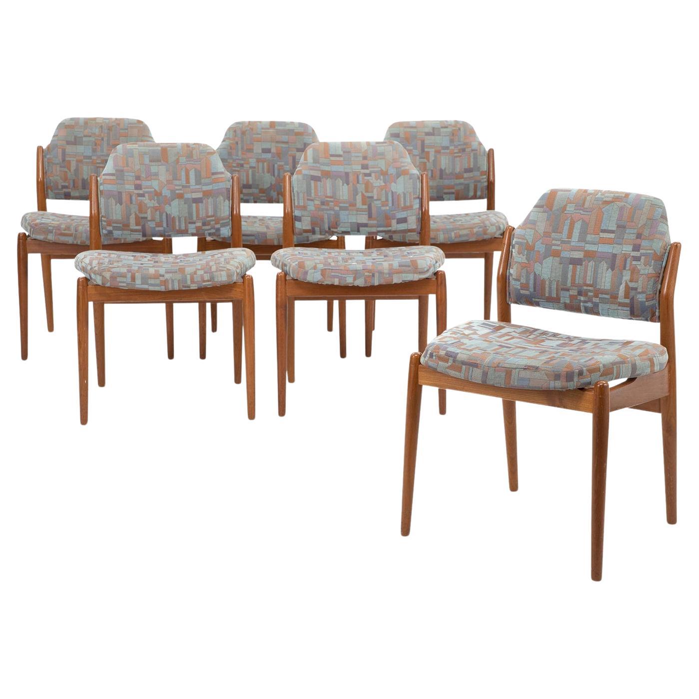 Arne Vodder Set of Six Dining Chairs with Cognac Leather For Sale at ...