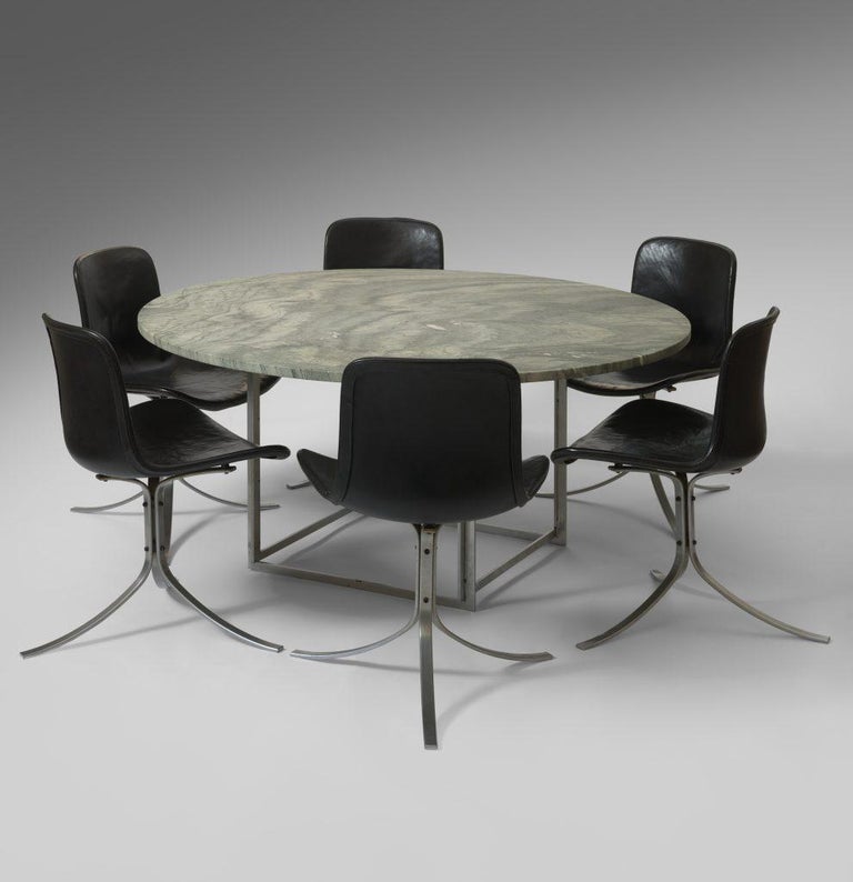Set of Six Model Pk9 Dining Chairs Designed by Poul Kjaerholm, Denmark ...