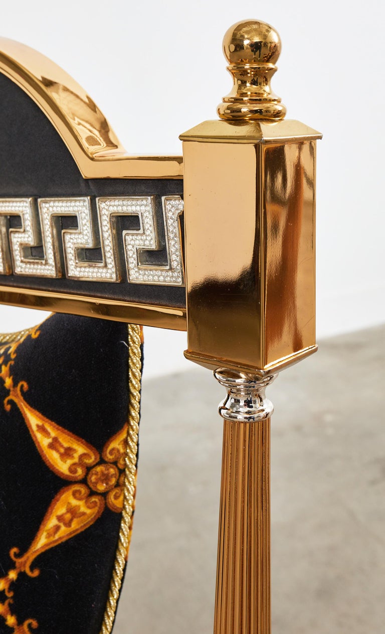Set of Six Neoclassical Style Gilt Dining Chairs After Versace For Sale ...
