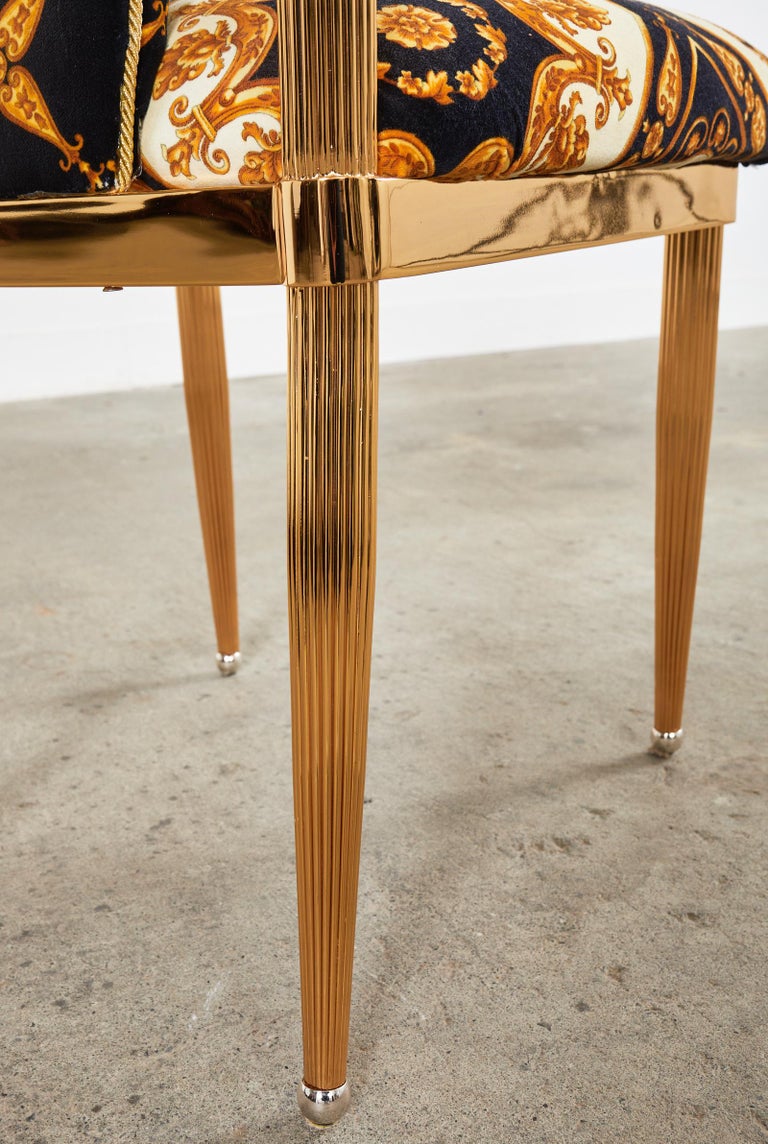 Set of Six Neoclassical Style Gilt Dining Chairs After Versace For Sale ...