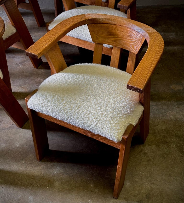 Set of Six Oak Dining Chairs by De Puydt For Sale at 1stDibs